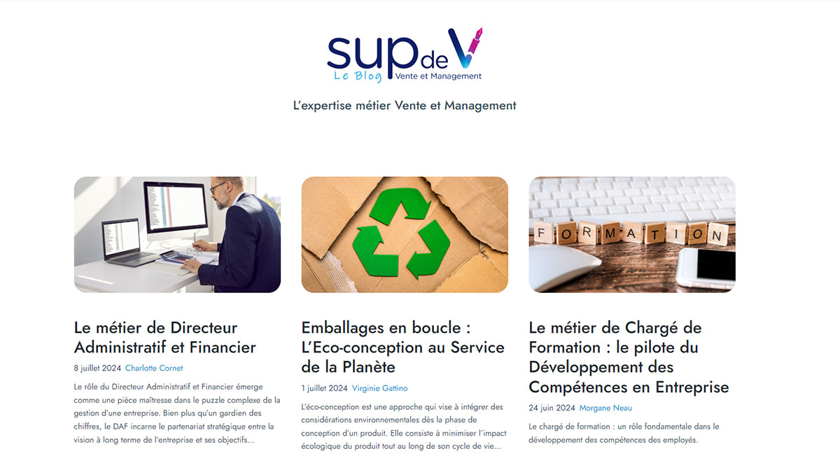 Fiche métier - Le Blog SUP de V